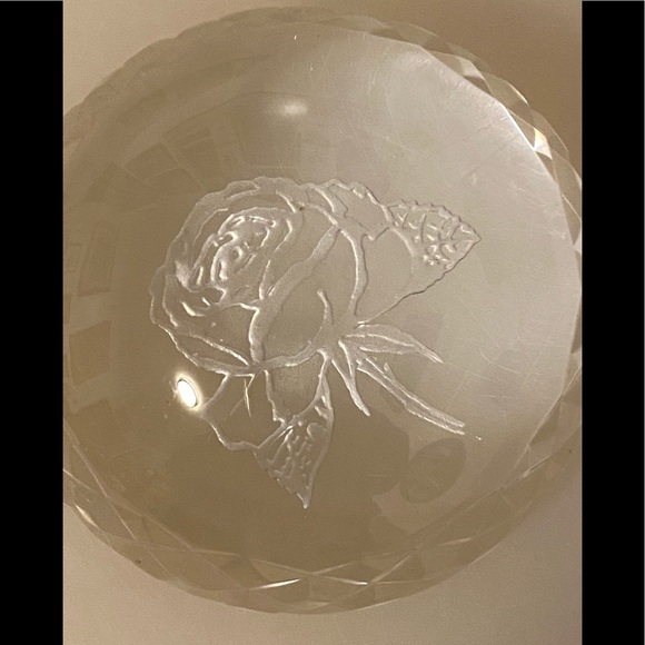 Vintage | Accents | Rose Glass Paperweight | Poshmark